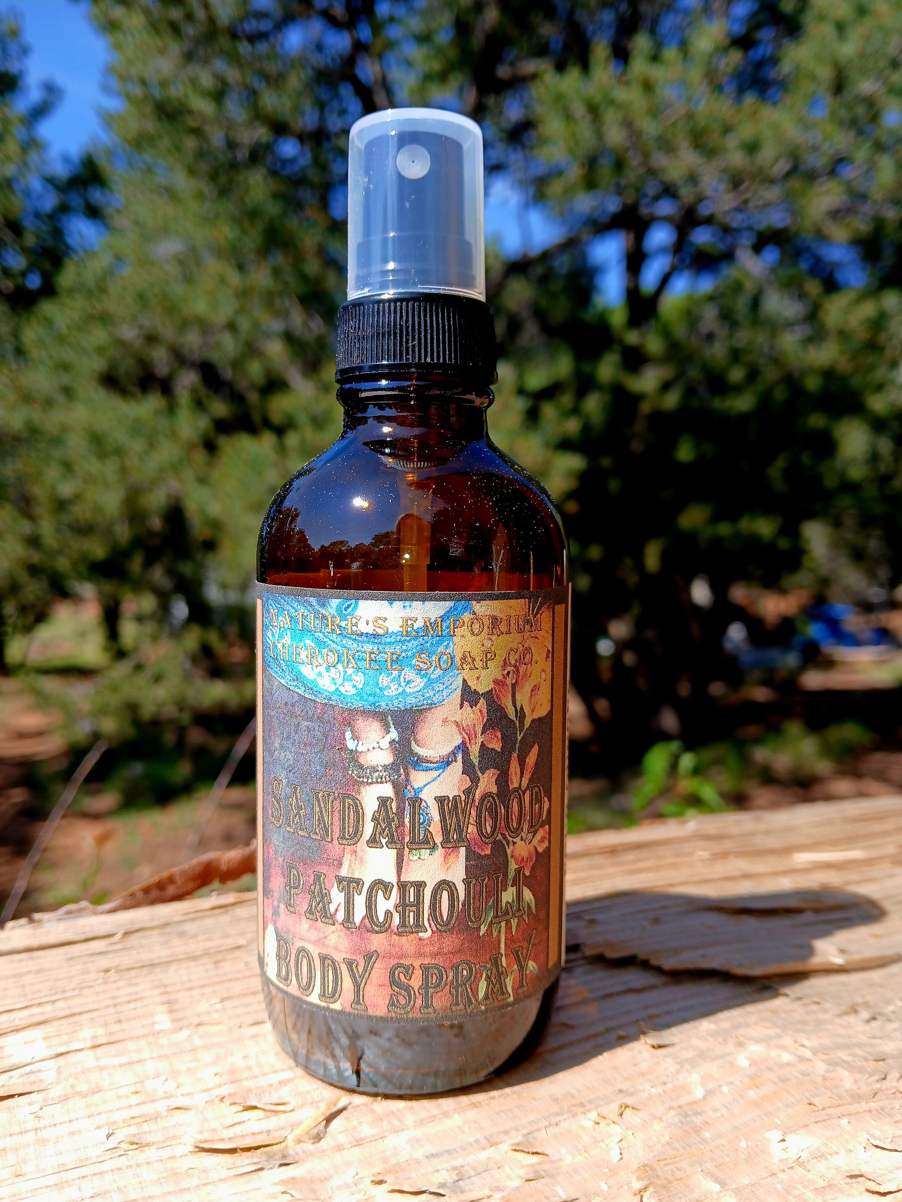 Sandalwood Patchouli Body Spray – Nature's Emporium Cherokee Soap Co.